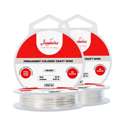 JewWire Jewelry Wire, 2 Rolls All-Purpose Craft Wire, 20 Gauge Wire and ...