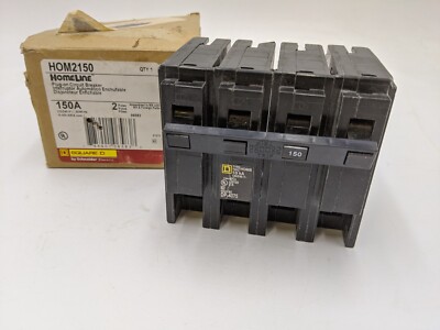 Square D HOM2150 Plug-In Circuit Breaker 150A 120/240V 10kA 2P 1PH HOM ...
