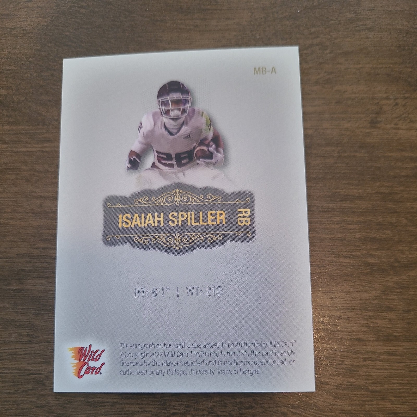 Nice 2022 Wild Card Matte Isaiah Spiller Rookie Auto #54/100 Made | eBay