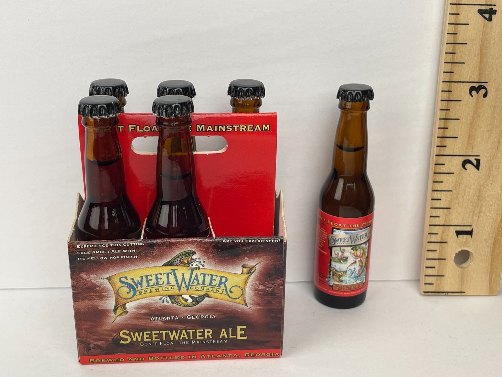 Miniature SweetWater Brewing Co 6 Pack Glass Beer Bottles Carton ...