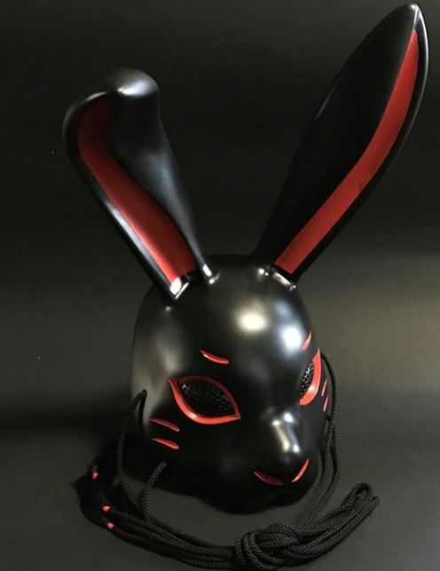 Japanese Rabbit Usagi Mask Black Red FRP Plastic Japan | eBay