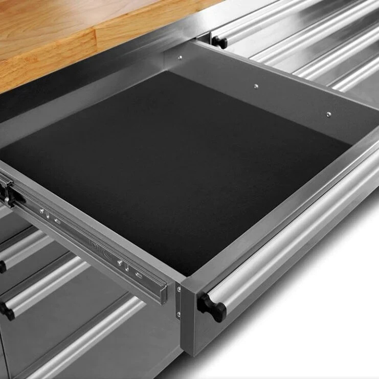 72″ Stainless Steel Tool Box Garage Chest With Upper Cabinets 15 Drawer ...