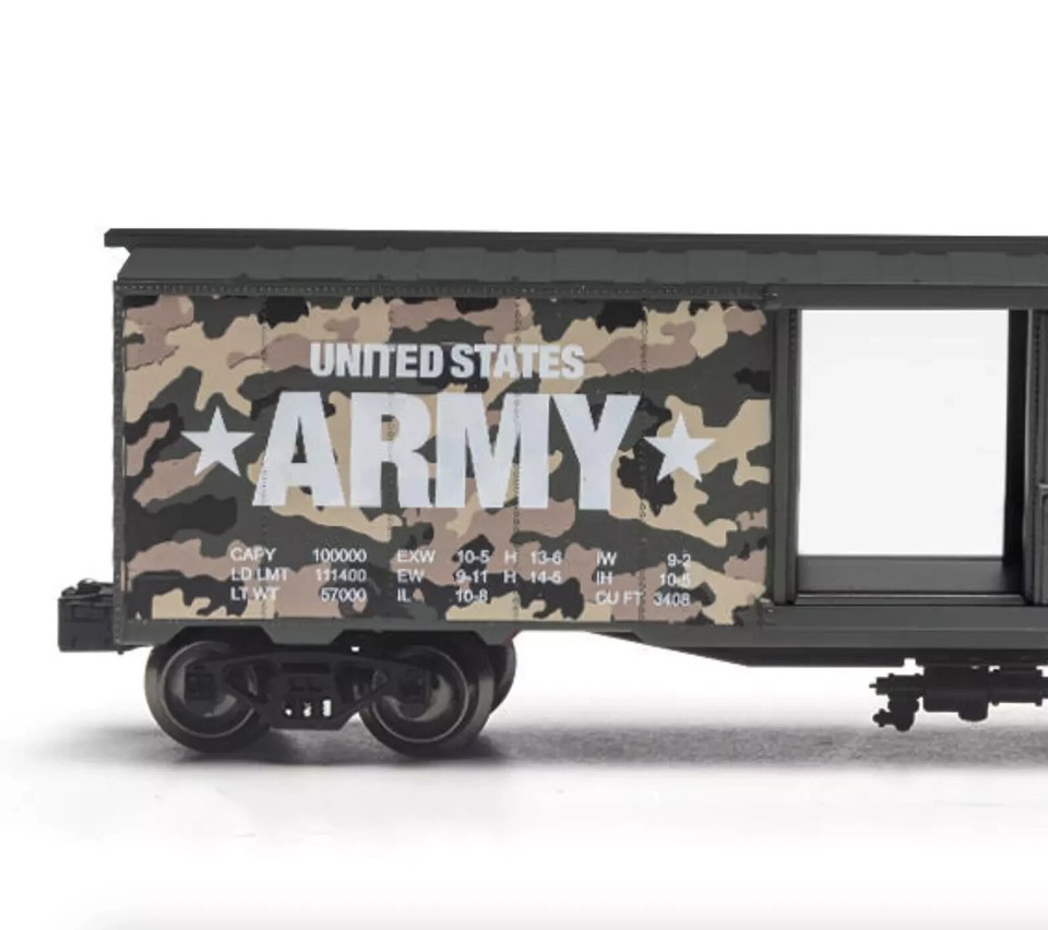 O Gauge Military Camouflage Boxcar US Army Train Military Sliding Doors ...