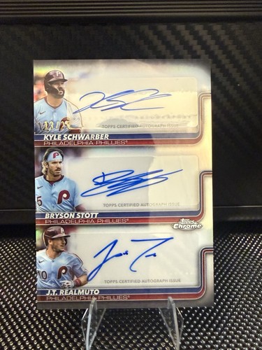 2025 Topps Chrome Update Triple Auto /25 Schwarber Stott Realmuto ...