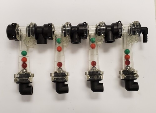 4 Column Squeeze Pump Flow Indicator 1/4" FNPT Outlet & 3/8" Isolator ...