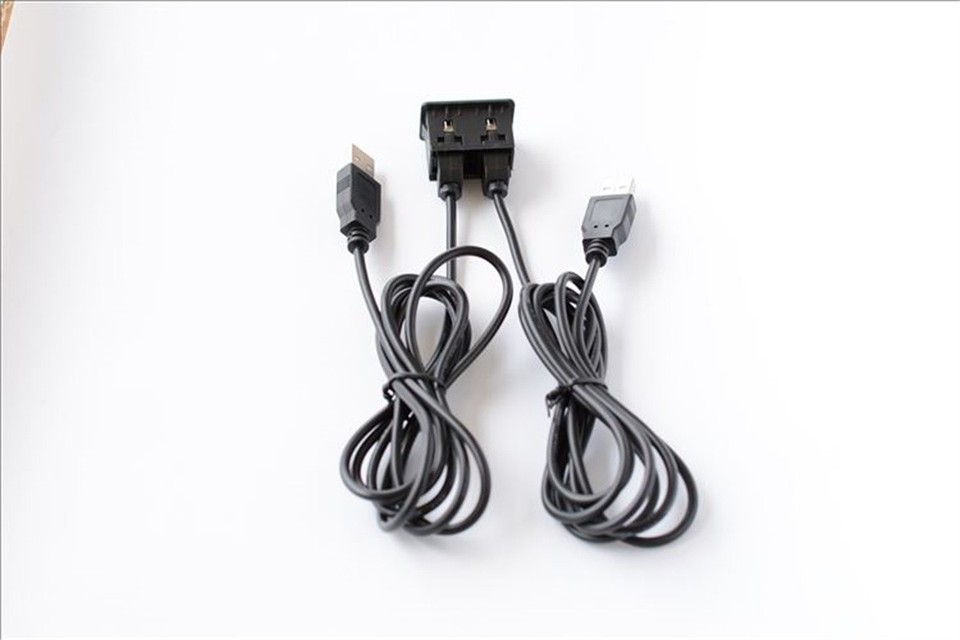 150CM Car Dash Flush Mount USB Port Panel Dual USB Extension Adapter ...