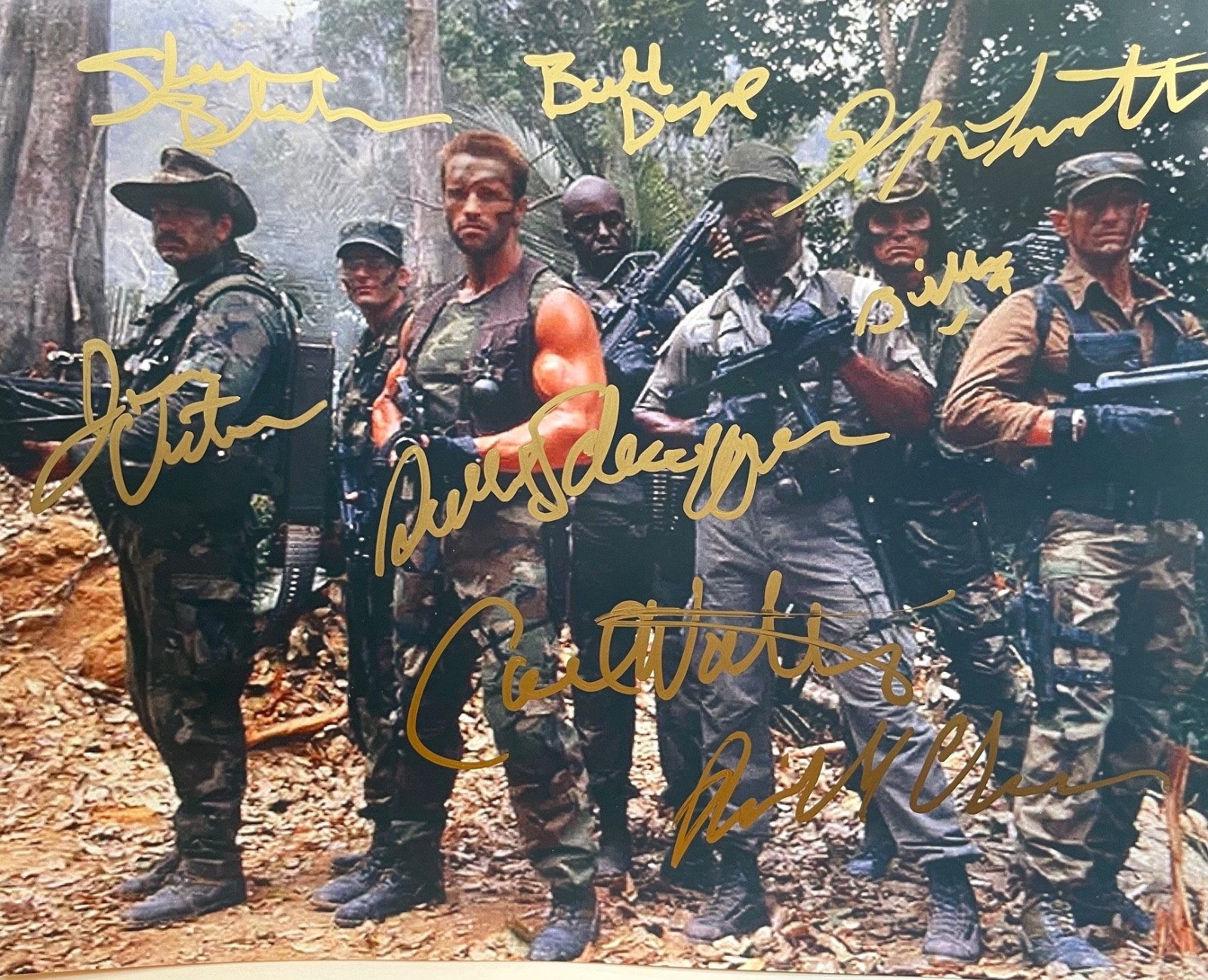 PREDATOR photo cast signed by ARNOLD SCHWARZENEGGER CARL WEATHERS ...