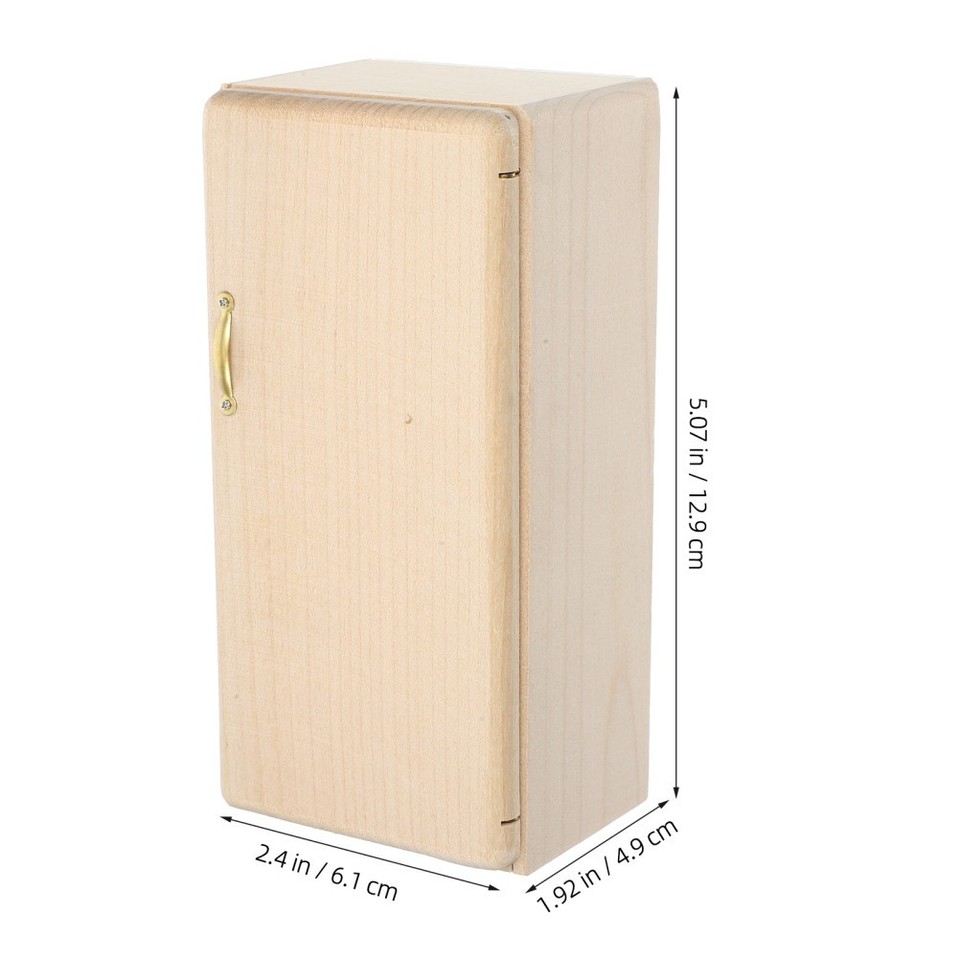 Dollhouse Fridge Mini Toy Micro Refrigerator Model Kitchen Cabinets ...