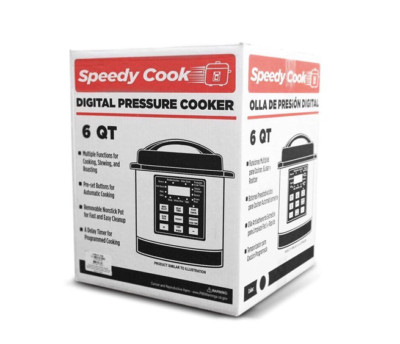NEW Speedy Cook 6-Quart Stainless Steel Digital Control Pressure Cooker ...