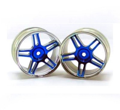 Redcat Racing 02228pb Chrome 5 spoke split spoke blue anodized wheels ...