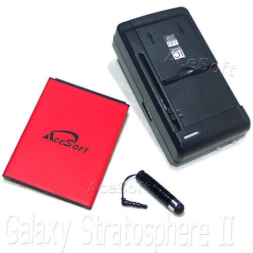 AceSoft 3390mAh Battery + Charger for Samsung Galaxy Stratosphere II ...