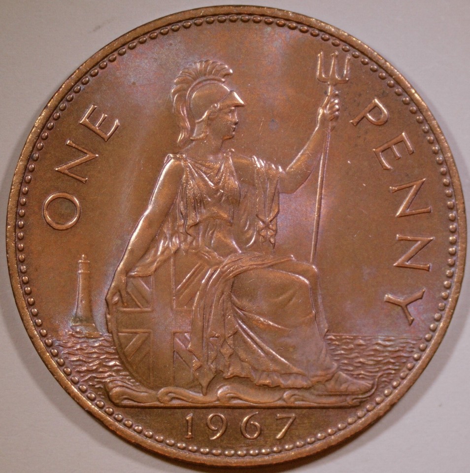 1967 English One Penny - Great Britain Queen Elizabeth II | eBay