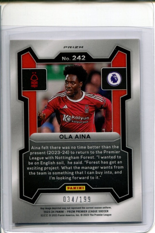 2023-24 PANINI PRIZM EPL RED #242 OLA AINA 034/199 | eBay