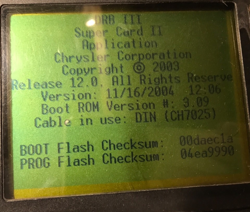 ONE PCMCIA CARD FOR CHRYSLER MOPAR DRBIII DRB III DRB 3 DIAGNOSTIC SCAN ...