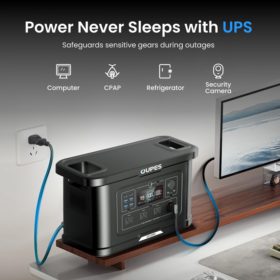 OUPES 2232Wh 2400W Exodus 2400 Portable Power Station Solar Generator ...