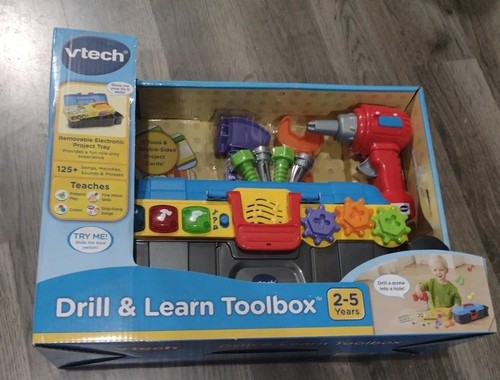 VTech Drill & Learn Toolbox Lights Sounds Musical Educational Colorful ...