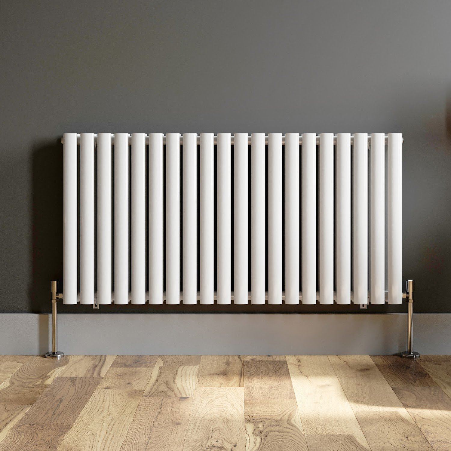 Designer Radiator Horizontal White Oval Column Rads Double Panel ...