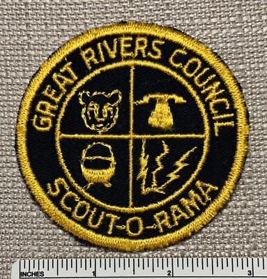 VTG 1950s GREAT RIVERS COUNCIL Boy Scout-O-Rama PATCH BSA Uniform Badge ...