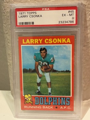 1971 Topps Larry Csonka #45 Miami Dolphins PSA 6 EX-MT | eBay