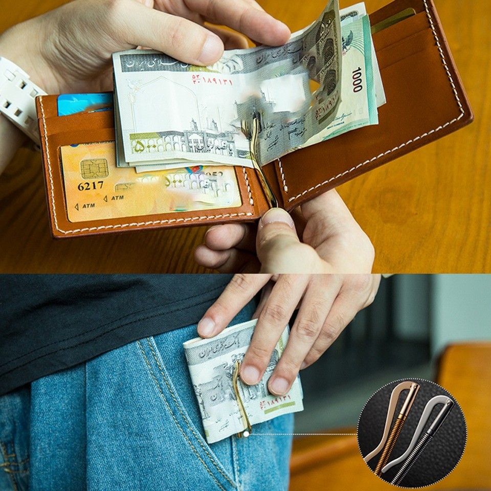 Spring Money Clip, Strip Ultra-Thin Wallet Wallet, DIY Leather Craft ...