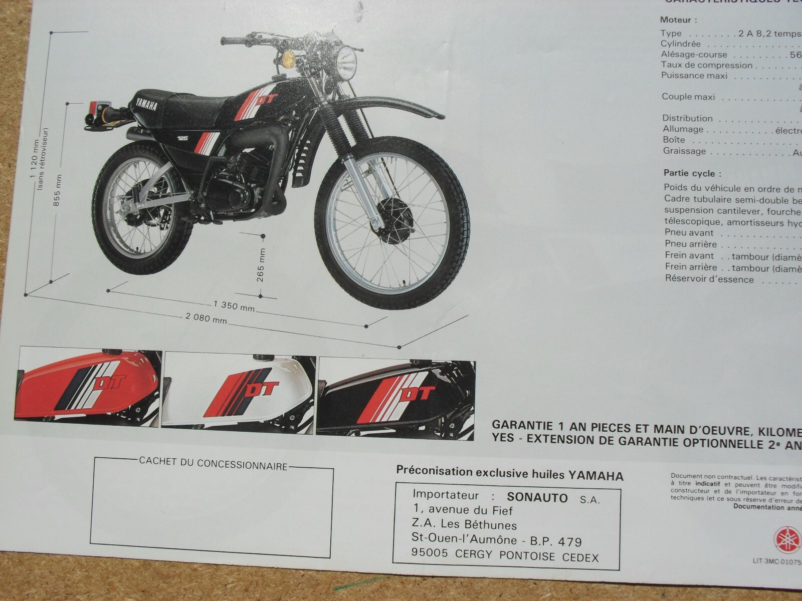 YAMAHA DT 125 1983 prospectus | eBay