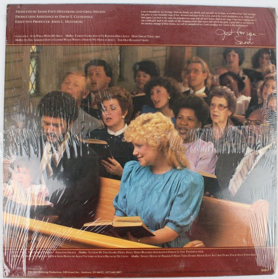 SANDI PATTI HYMNS JUST FOR YOU CHRISTIAN MUSIC LP 12" VINYL RECORD ...