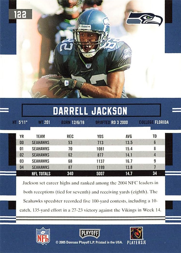 2005 Playoff Prestige #122 Darrell Jackson Seattle Seahawks | eBay
