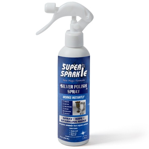 SUPER SPARKLE Silver Polish Cleaner Spray 8 Oz - Instant Tarnish ...