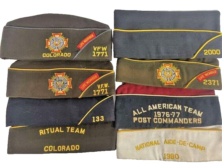 8 Vintage American Legion & Veterans Foreign Wars VFW Hats Berets Caps ...