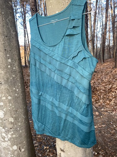 Coldwater Creek Size XL Turquoise Ruffle Tank Top | eBay