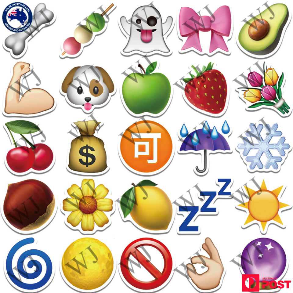 60pcs IPhone Emoji Vinyl Decal Bomb Stickers Waterproof Party Skate Car ...