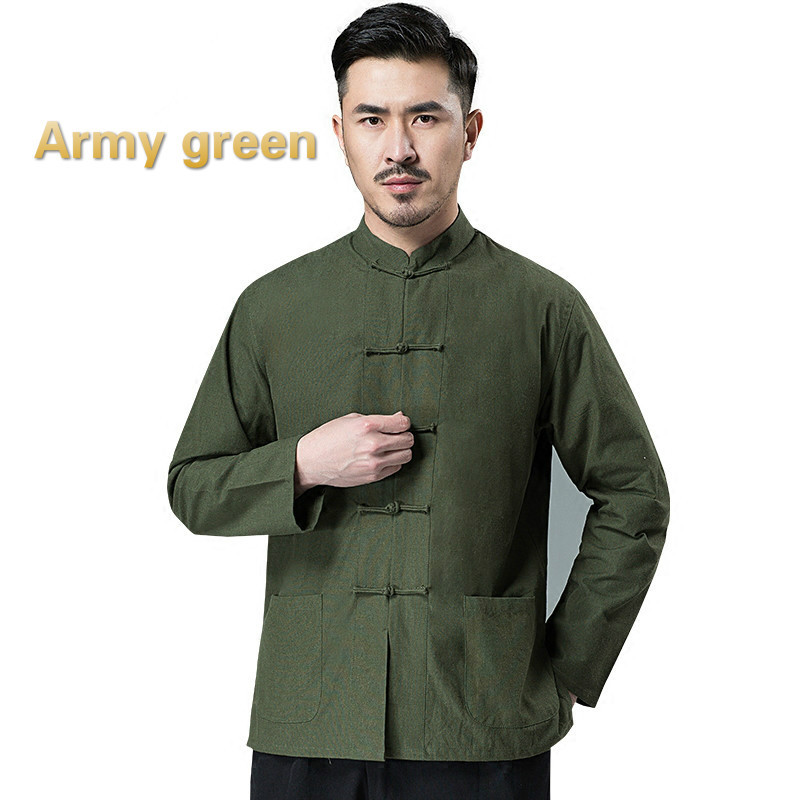 Traditional Chinese Men's Coat Tang Suit Long Sleeve Kung Fu Wushu ...