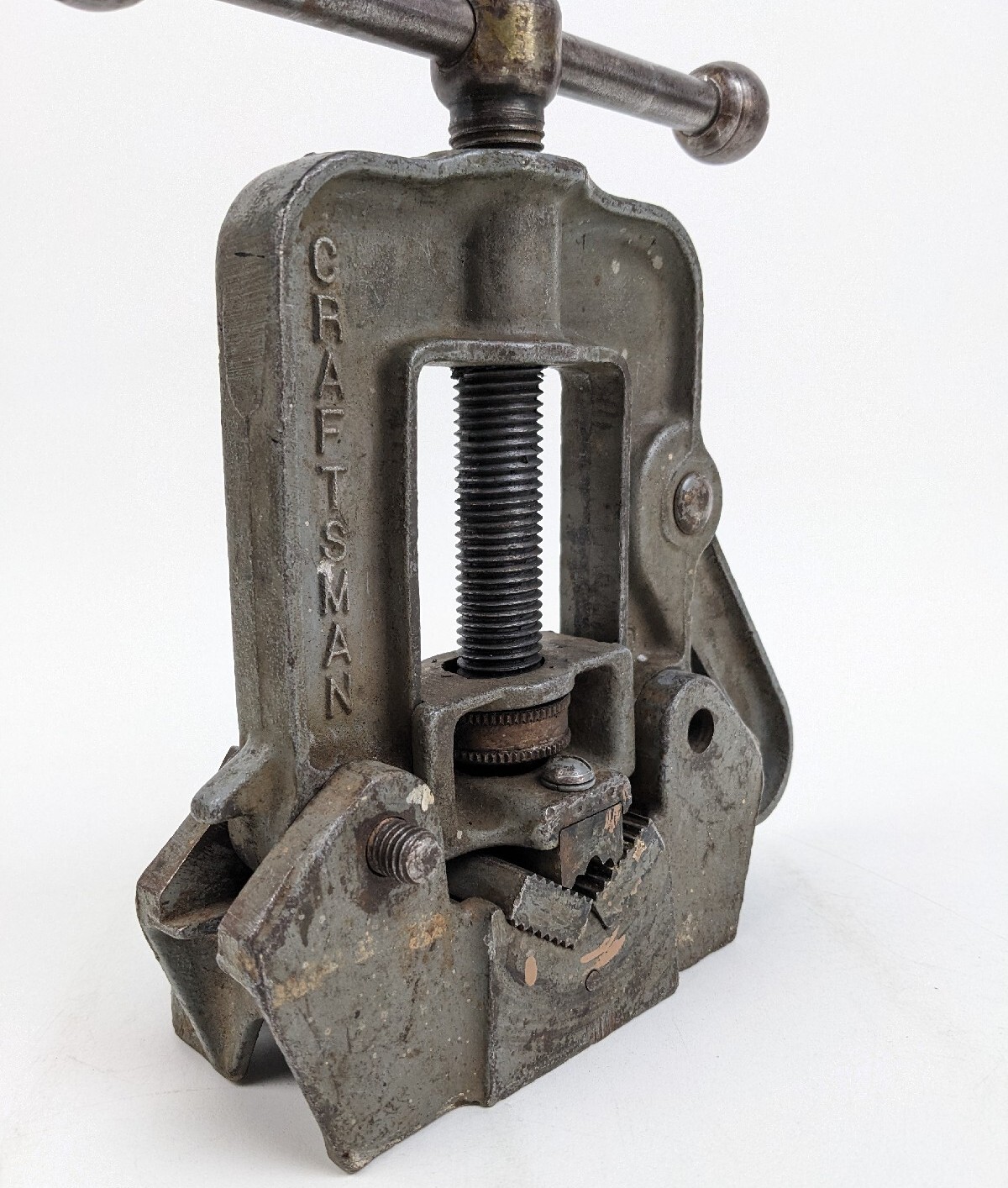 Antique Vintage Craftsman 2" Pipe Vise Bench Mount Clamp Clevis Grip ...