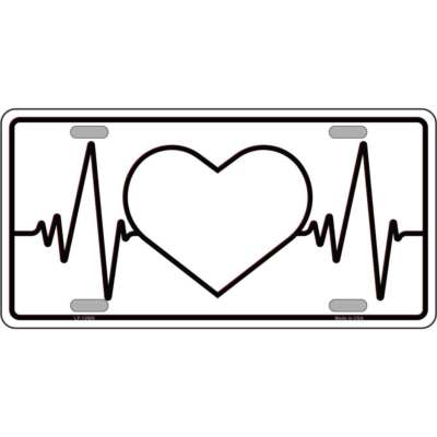 Love Heart Beat Novelty Metal License Plate Tag | eBay