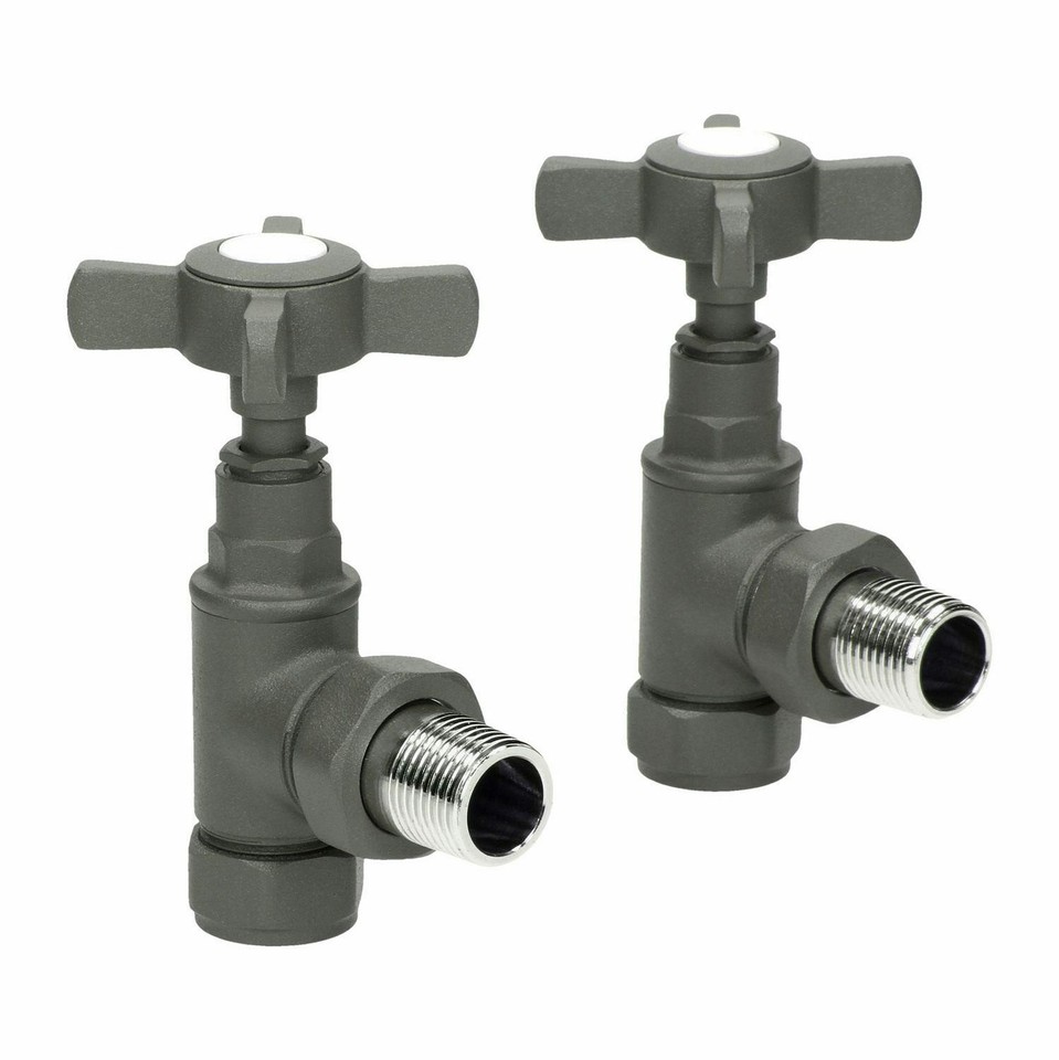 Designer Bathroom Radiator Valves Chrome Heated Towel Rail Pair ...