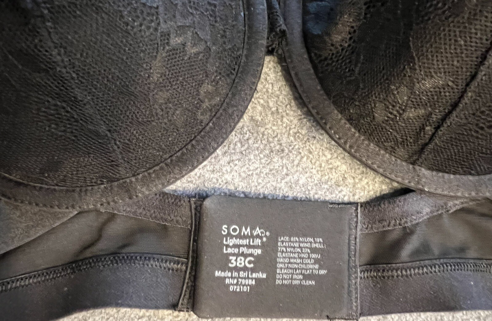 Soma Lightest Lift Lace Plunge Bra Black Convertible … - Gem