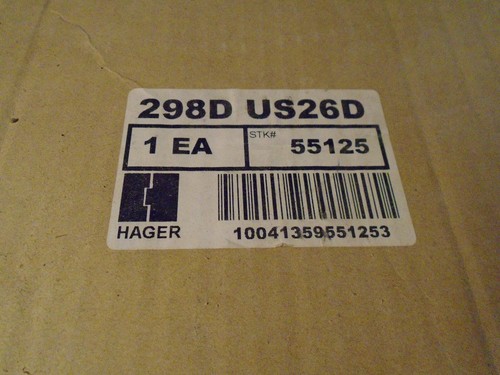 Hager Door Coordinator Model 298D US26D Fire Door Gravity Coordinator ...