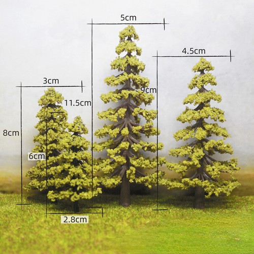 3PC Autumn Cedar Trees HO/OO Scale Miniatures Lot Forest Season Plants ...