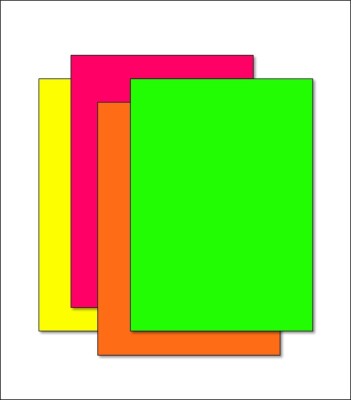 Fluorescent Adhesive Printer Labels Neon Dayglow Colour Orange Green ...