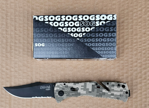 SOG TF-10 Trident - Desert Camo / Partially Serrated **NEW ...