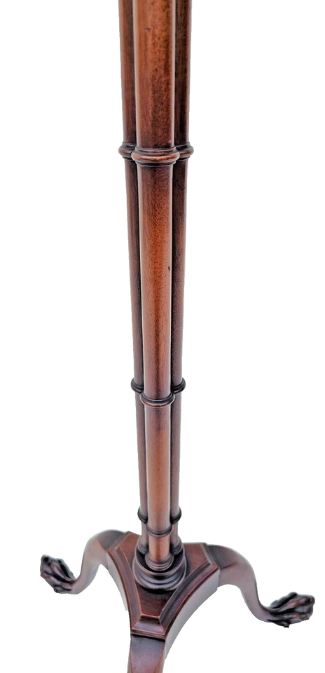 Vtg Mahogany Faux Bamboo Tall Pedestal / Plant Stand By Weiman Heirloom ...