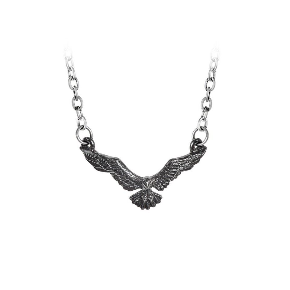 Alchemy Gothic Ravenette Pendant Flying Raven Neclace Fine English ...