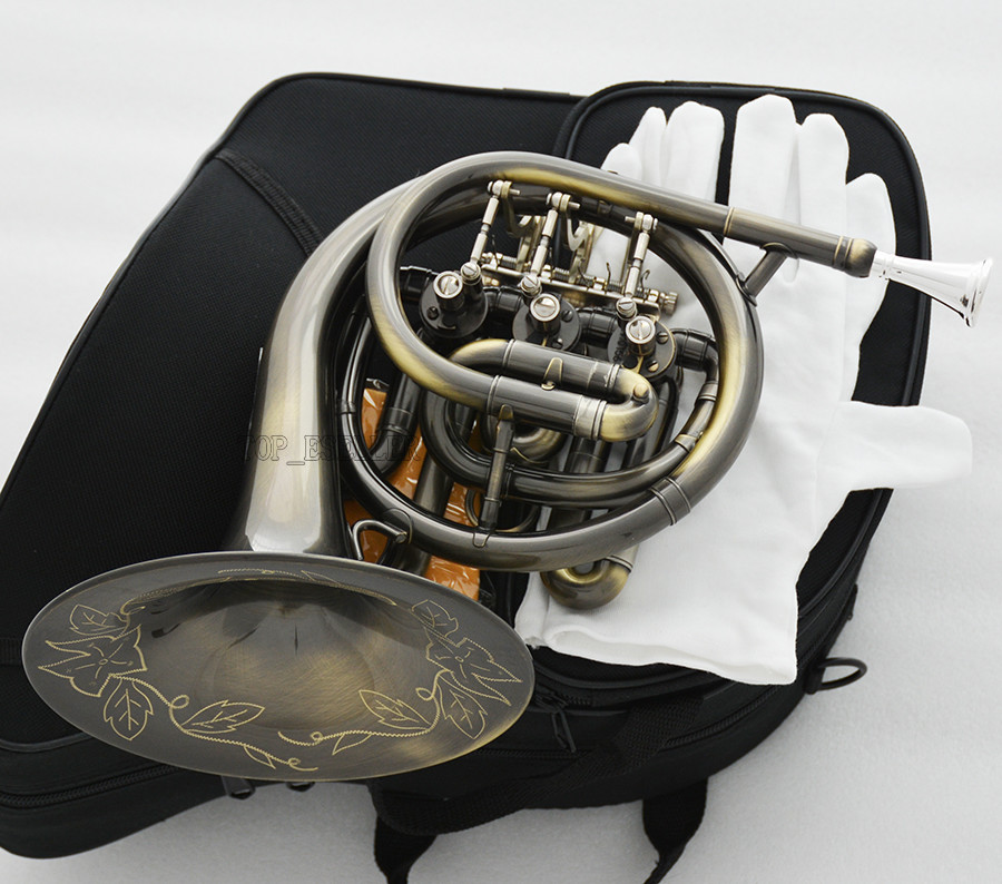 Newest Antique Piccolo Mini French Horn B-flat Pocket horn Engraving ...