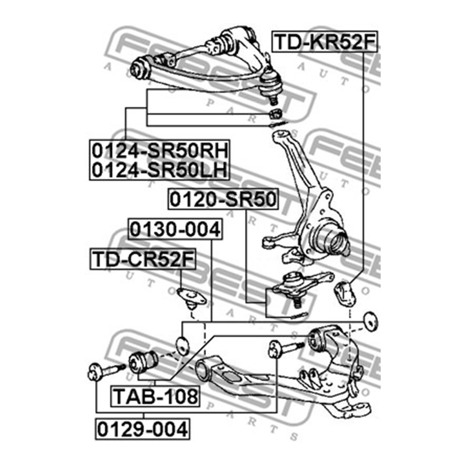 0124-sr50lh Febest Left Upper Front Arm for Toyota 48067-29135 for sale ...