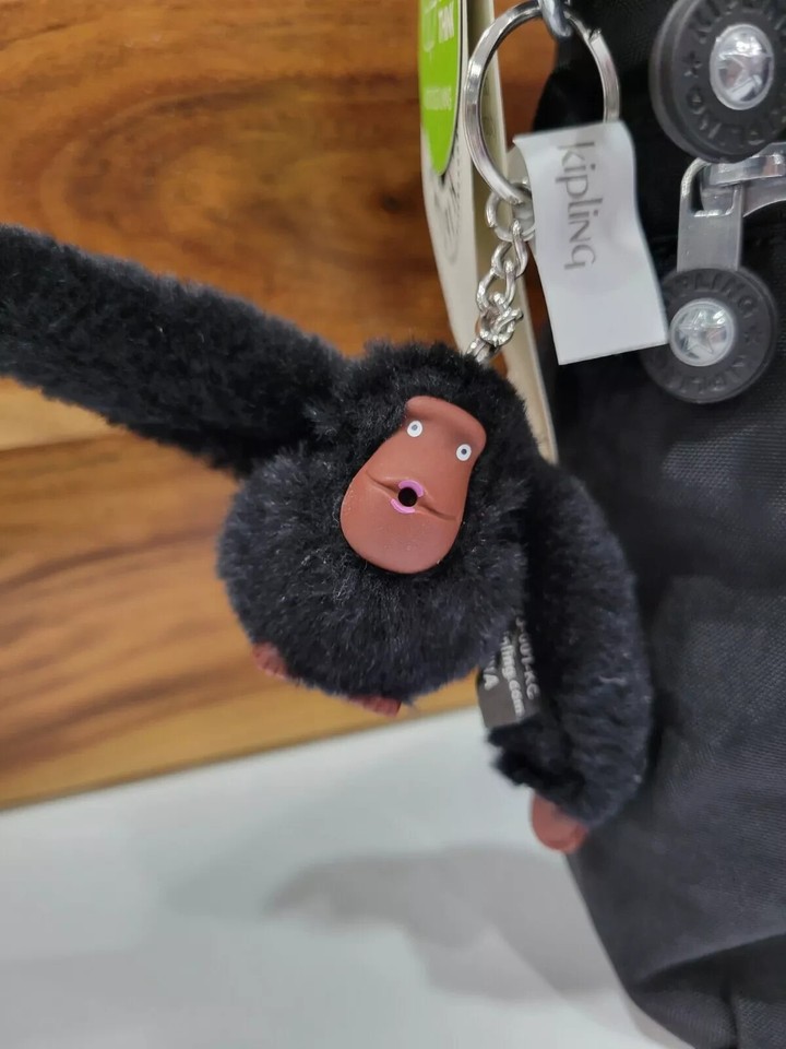 Kipling MIAH SATCHEL Crossbody HANDBAG KIB2W6 BLACK Bag 11"x10" MONKEY ...