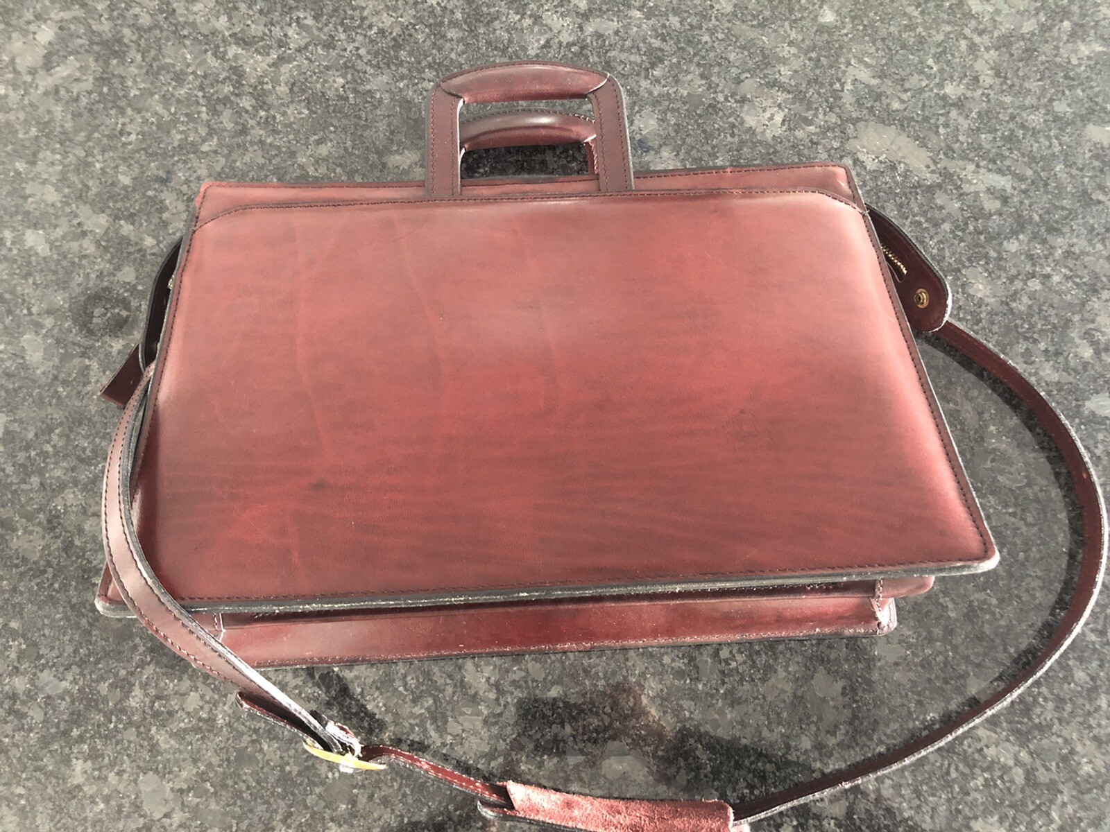 Joseph Daniel Oxblood Leather Briefcase Portfolio Fol… - Gem