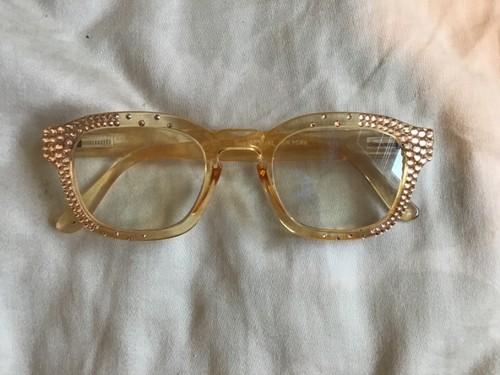 JIMMY CRYSTAL Womens yellow gold Readers eye glasses 1.50 Swarovski ...