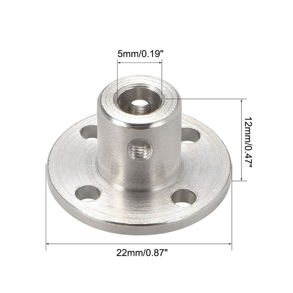 2Pc 5mm Inner Dia,Rigid Flange Coupling,Shaft Coupler FOR DIY,H12*D10 ...