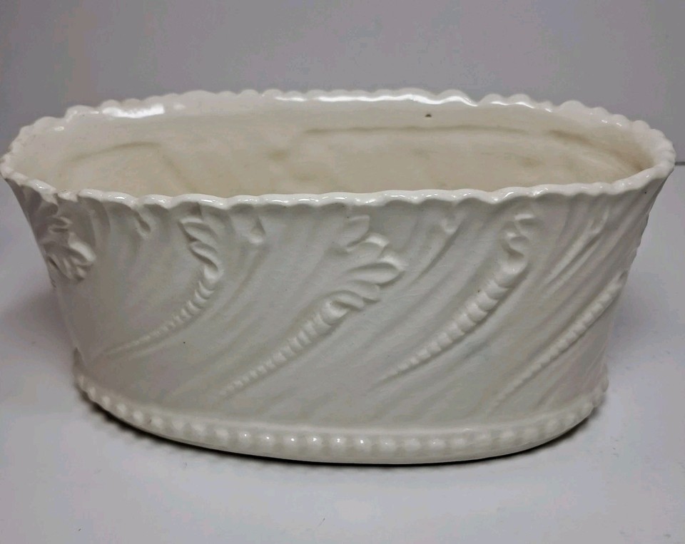 Beautiful Small Oval Planter Embossed Leaf Design Made In Japan Vtg ...