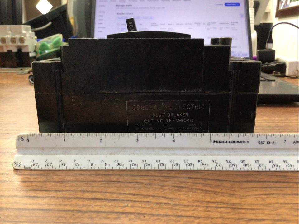 GE TEF134040 TEF 3P 480V 40A Circuit Breaker ^CONTINUITY TESTED^ (VR15 ...